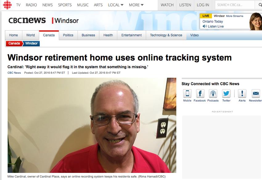 CBC News - Windsor Retirement Home Online Tracking System - Cardinal ...